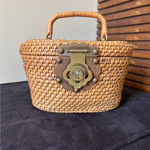 Nantucket | Bags | Vintage Rattan Basket Purse | Poshmark